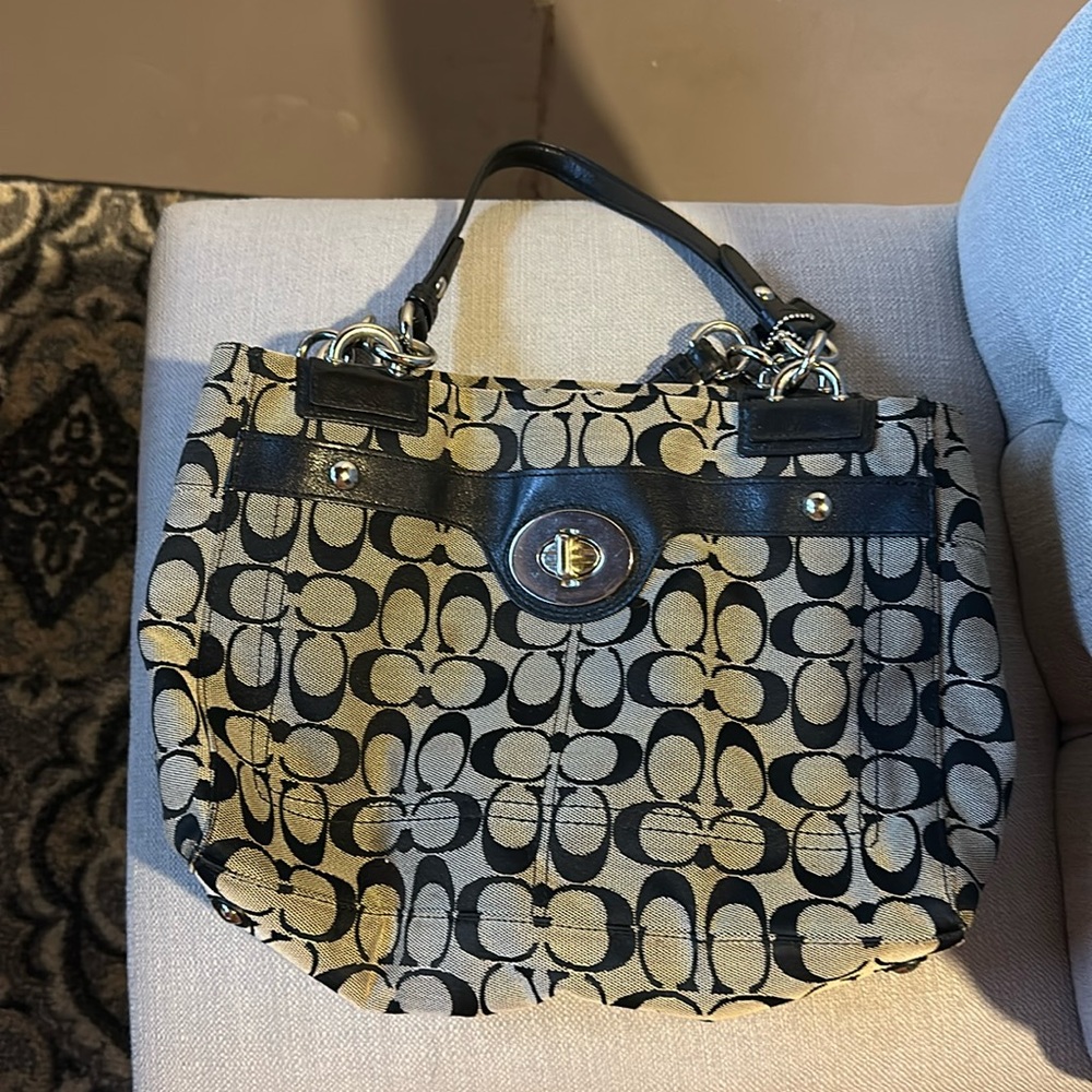 Coach, Classic Black And Gray , Should Bag, Gently Us… - Gem